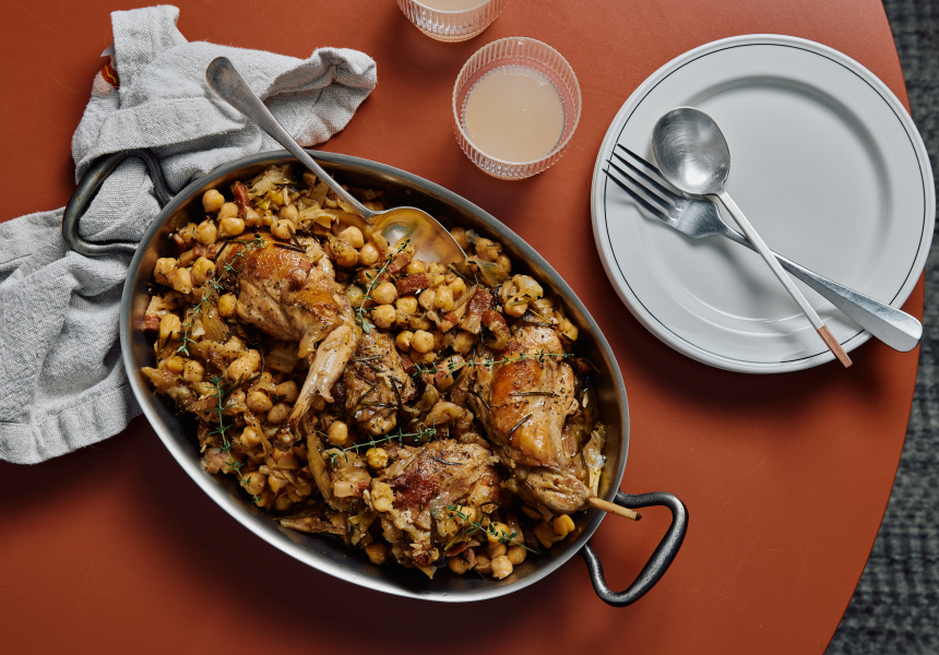 Recipe: Rabbit Cassoulet with Chickpeas and Fennel