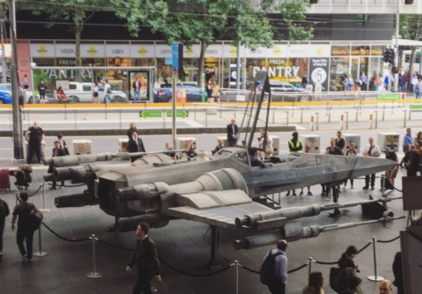 Life Sized X-Wing Fighter Touches Down at Southern Cross Station | City ...