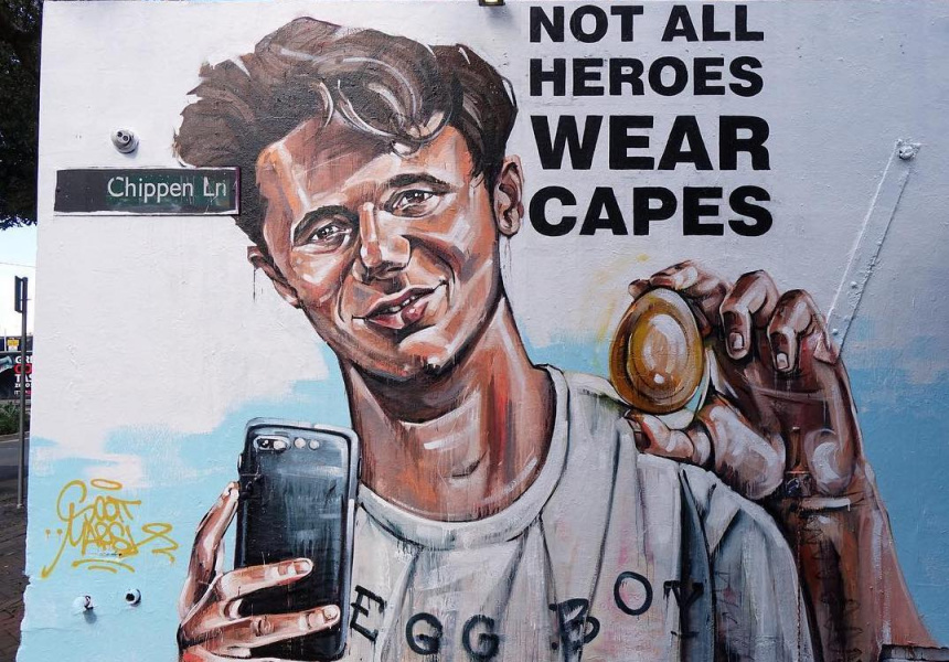An Egg Boy Mural Has Appeared on the Side of a Sydney Pub