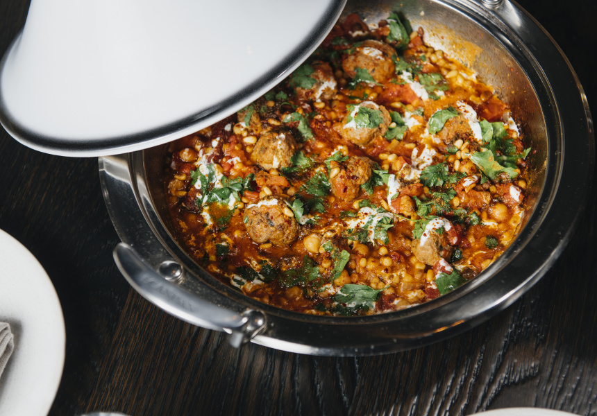 Recipe: Braised-Lamb Kefta, Tomato and Fregola by Maha | Broadsheet