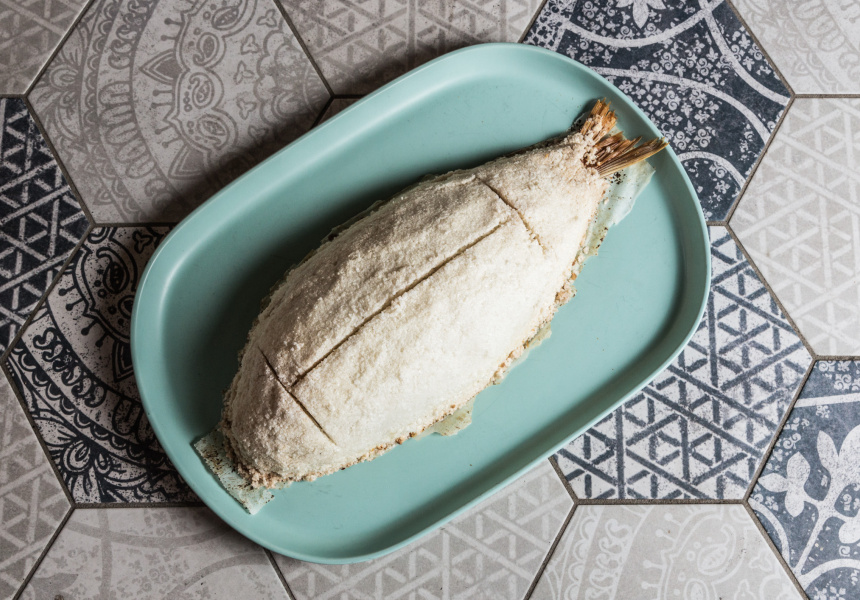 Recipe: Salt-Baked Snapper at Olio