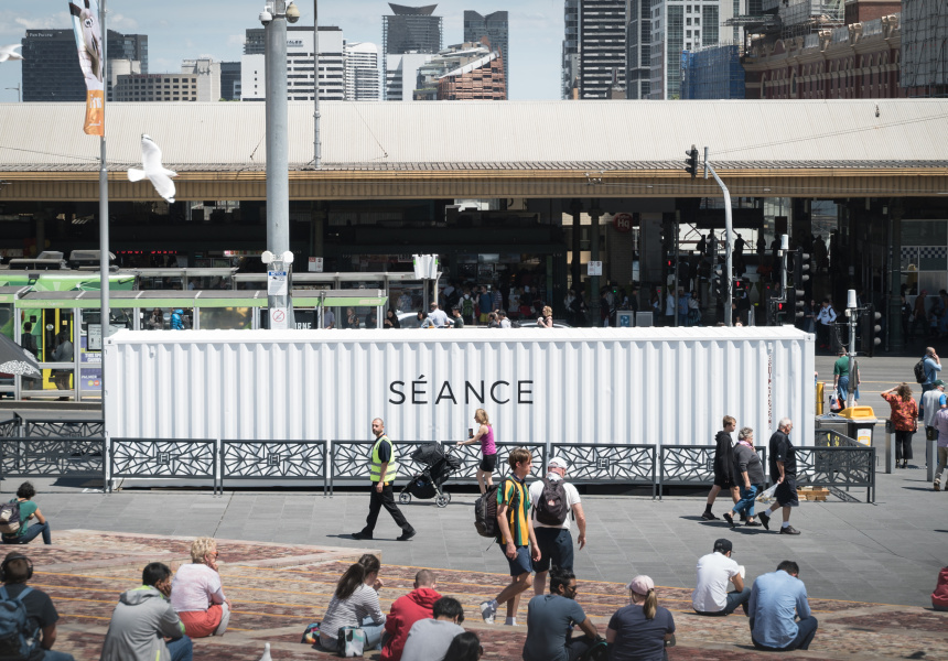 A Seance in a Shipping Container in Federation Square