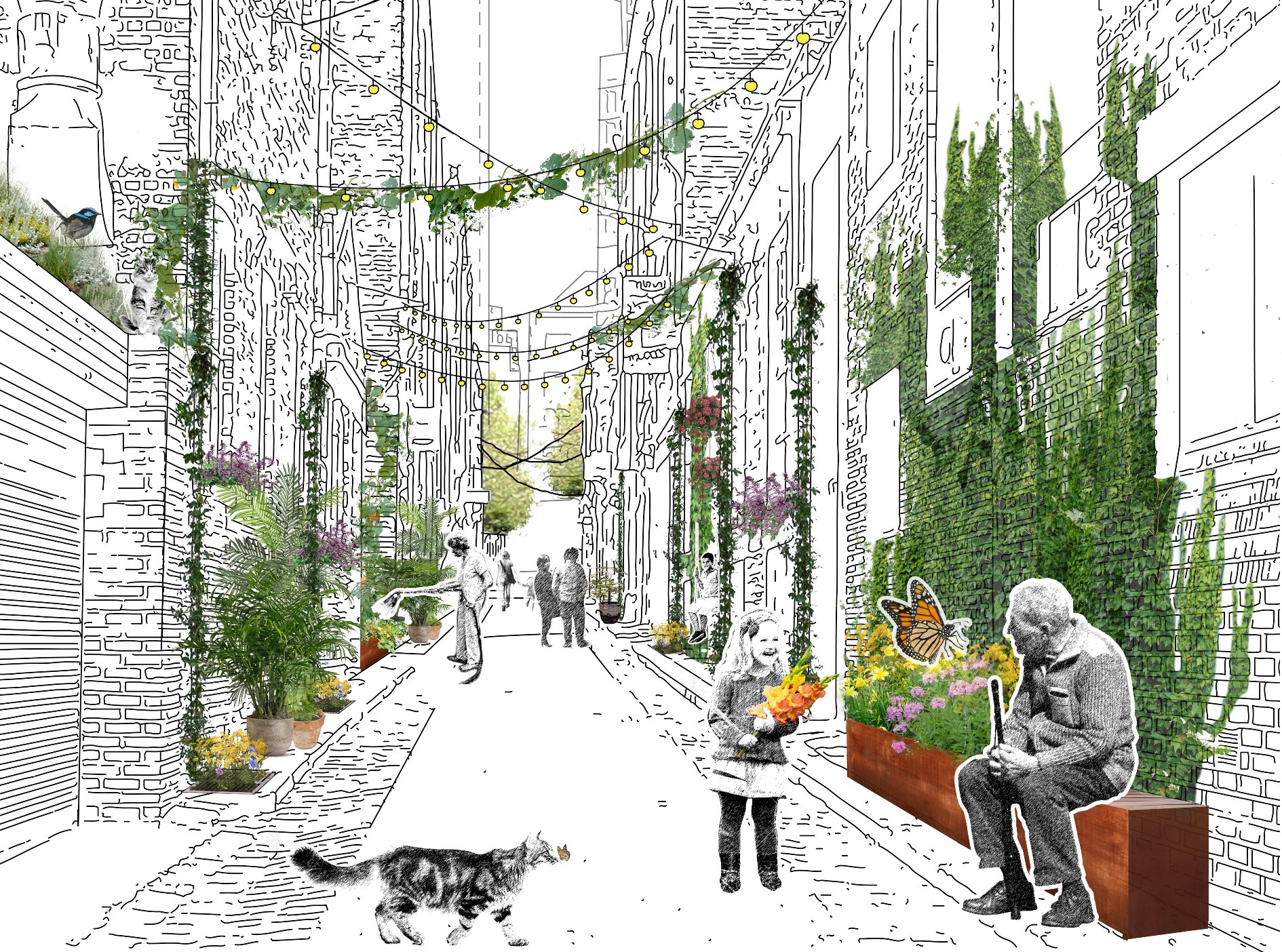 Four Melbourne Laneways to Transform into Lush Gardens