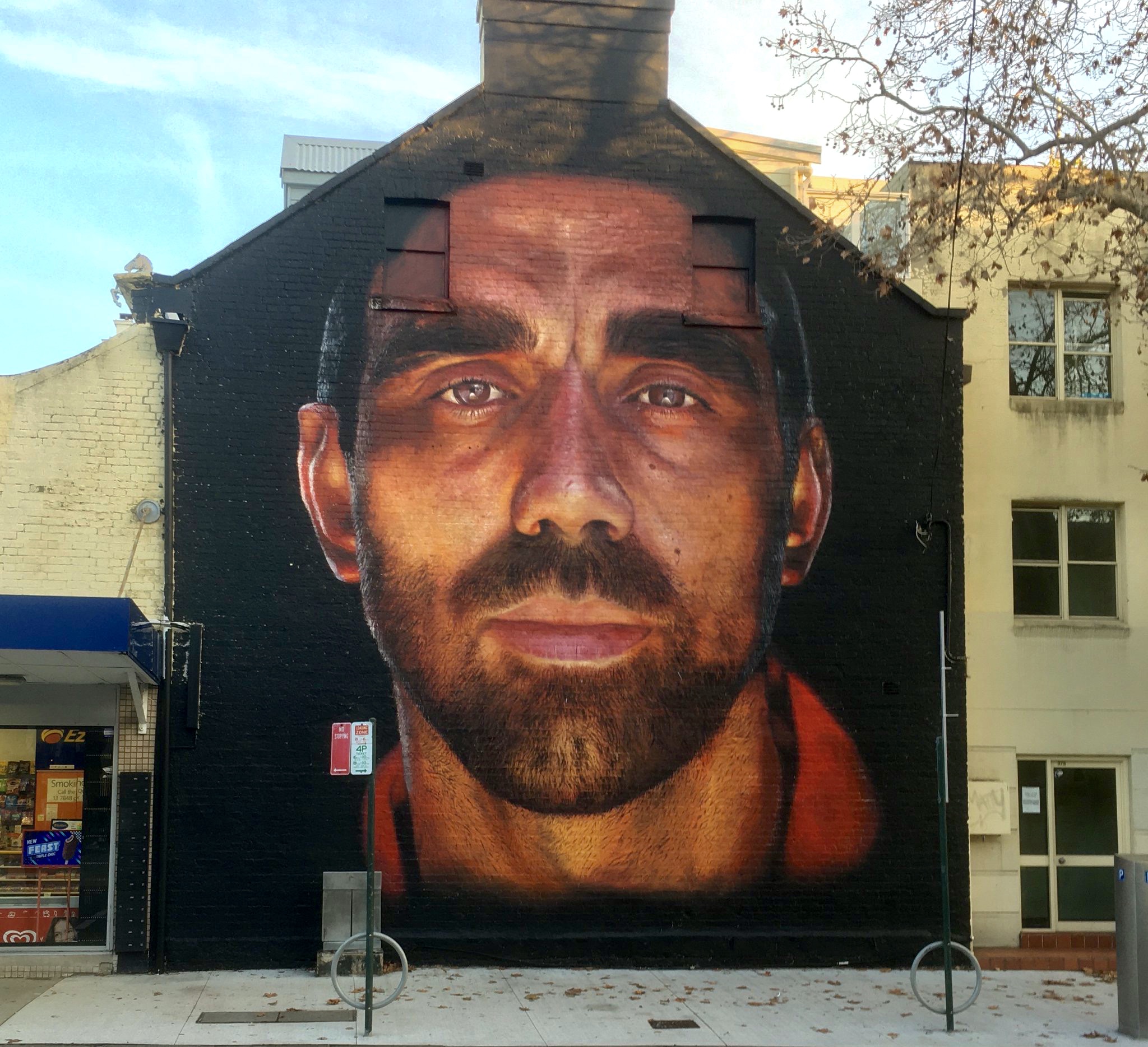 A Huge Adam Goodes Mural Has Been Painted on a Surry Hills Building