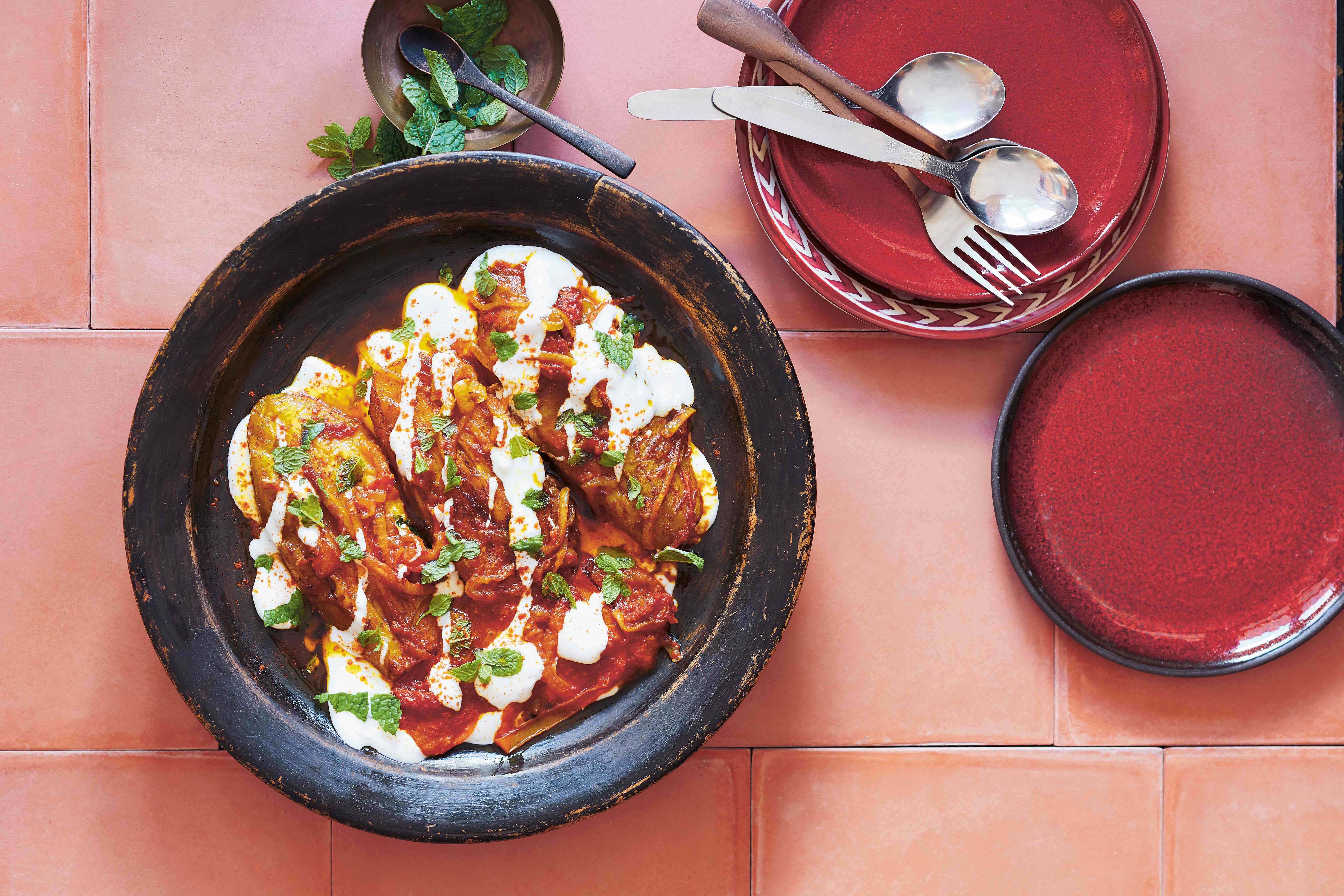Recipe: Parwana’s Banjaan Borani, Braised Eggplant With Yoghurt Dressing